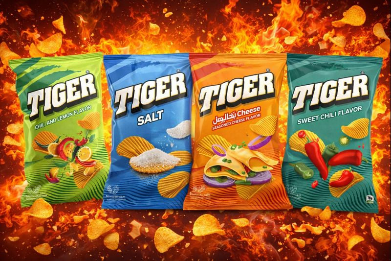 Tiger Chips – Sprø potetgull & krydrede chipsvarianter – Nammenam